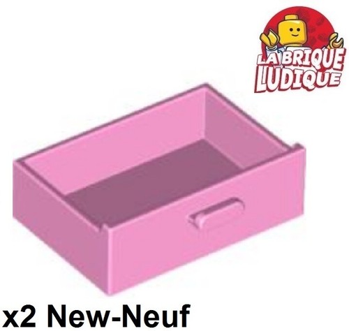 Lego 2x Container Cupboard 2x3 Drawer tiroir poignée rose/bright pink ...