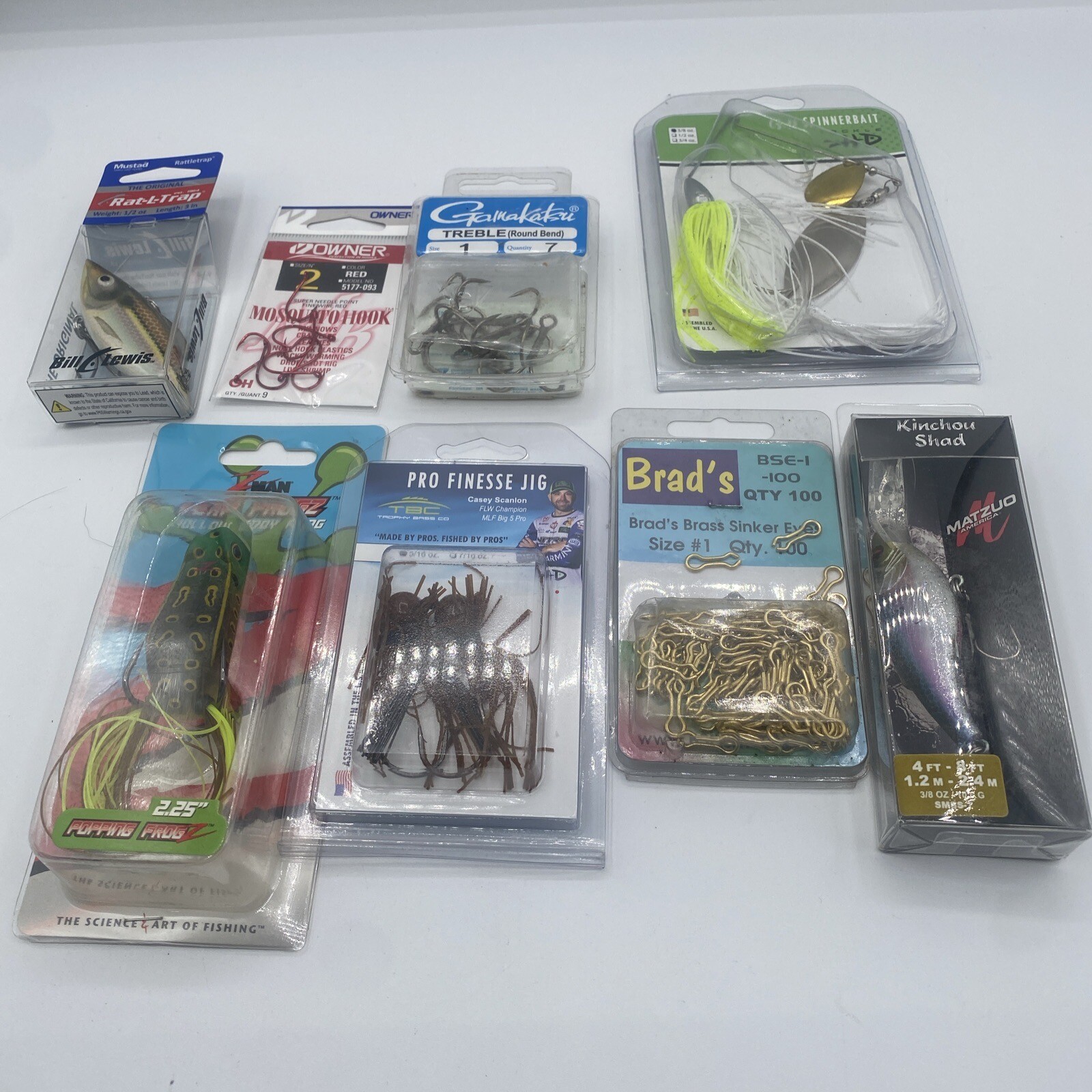 Lot Of 8 Packs Assorted Fishing Jigs Popping Frog, Pro Finesse Jig ...