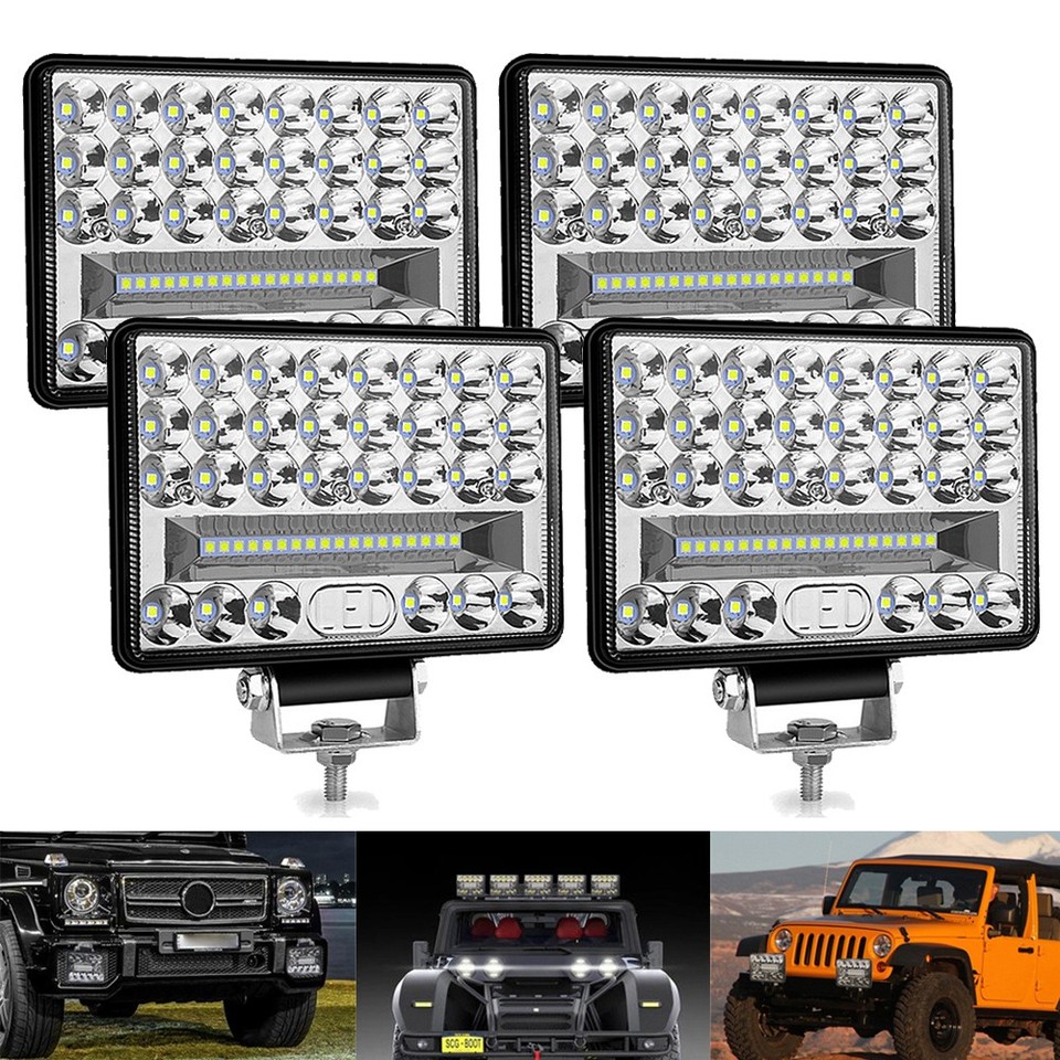 4x6'' LED Work Lights Spot Driving Fog Headlights For Car SUV Truck ...