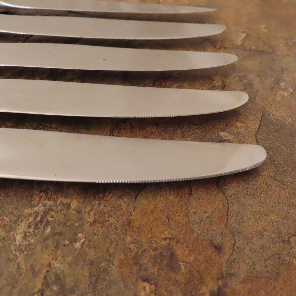 Oneida Michelangelo Cube Set 5 Dinner Knives Heirloom Stainless ...