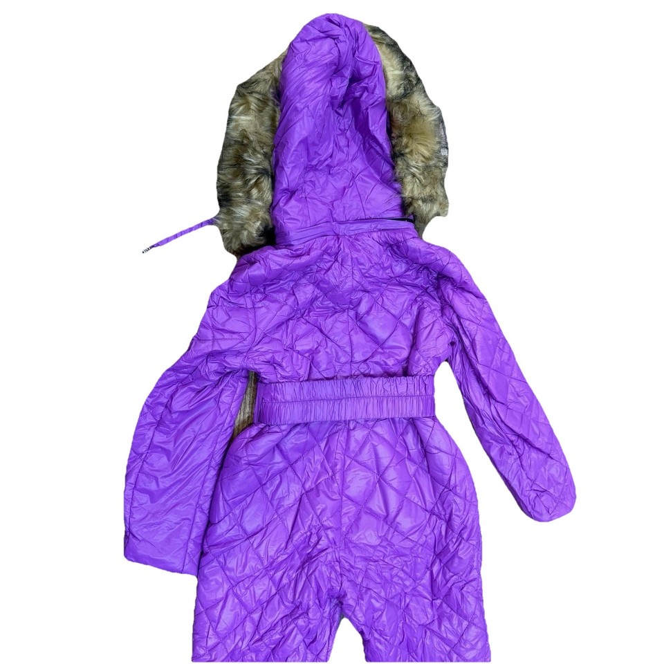 Girls Violet Purple One Piece Snowmobile Snowsuit Insulated Ski Suit ...