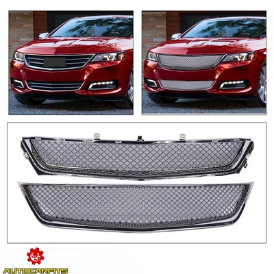 2014-2020 Chevrolet Impala Front Upper Lower Grille Mesh Style Chrome ...