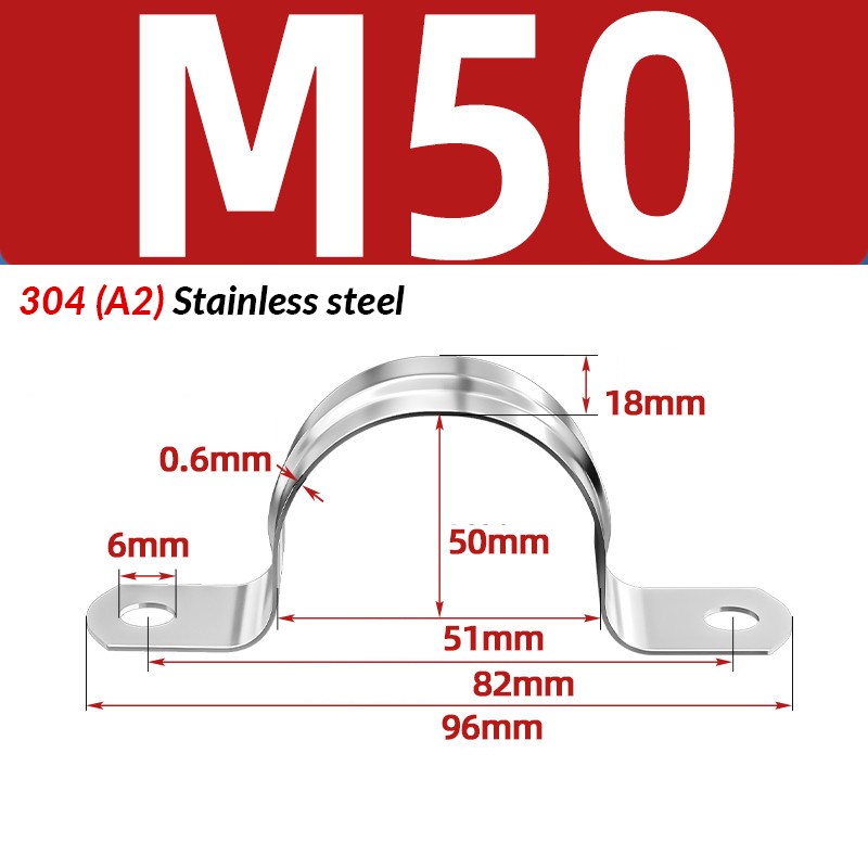 Stainless Steel Plumbing Pipe Saddle Tube Clip Bracket U Clamp Bracket ...