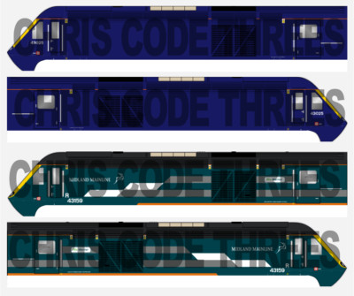 Adhesive Vinyl Class 43 HST Decal suit N gauge Dapol / Farish - 125 ...