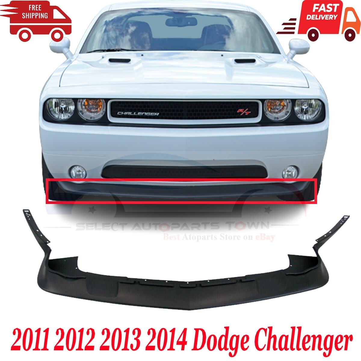 New Fits 2011-2014 Dodge Challenger Front Bumper Lower Deflector ...