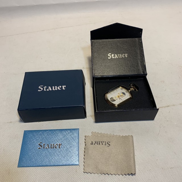 Stauer 19967 Gold Tone Skeleton Mechanical Movement Pocket Watch With ...