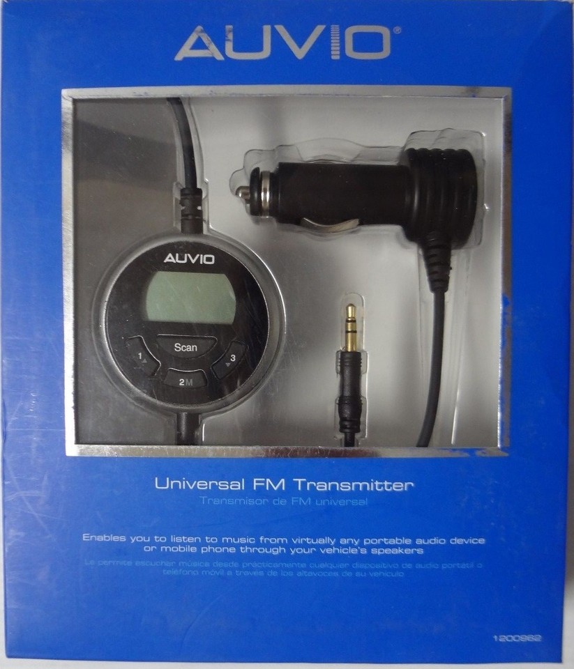 Auvio Universal FM Transmitter and 1/32” (3.5mm) To 3/32” (2.5mm ...
