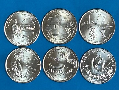U.S. Complete Territory Quarter Set 2009 - 6 Uncirculated coins | eBay