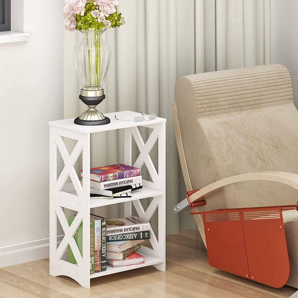 Side Table End Bedside Table 3 Tier White Nightstand Small Bathroom | eBay