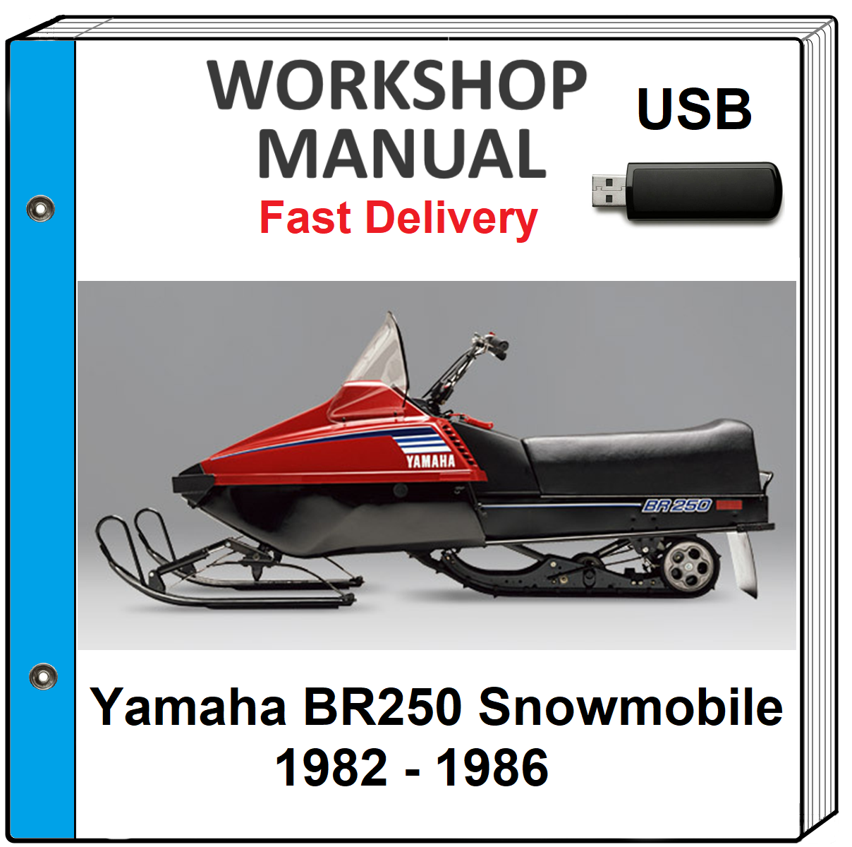 YAMAHA BR250 SNOWMOBILE 1982 1983 1984 1985 1986 SERVICE REPAIR SHOP ...