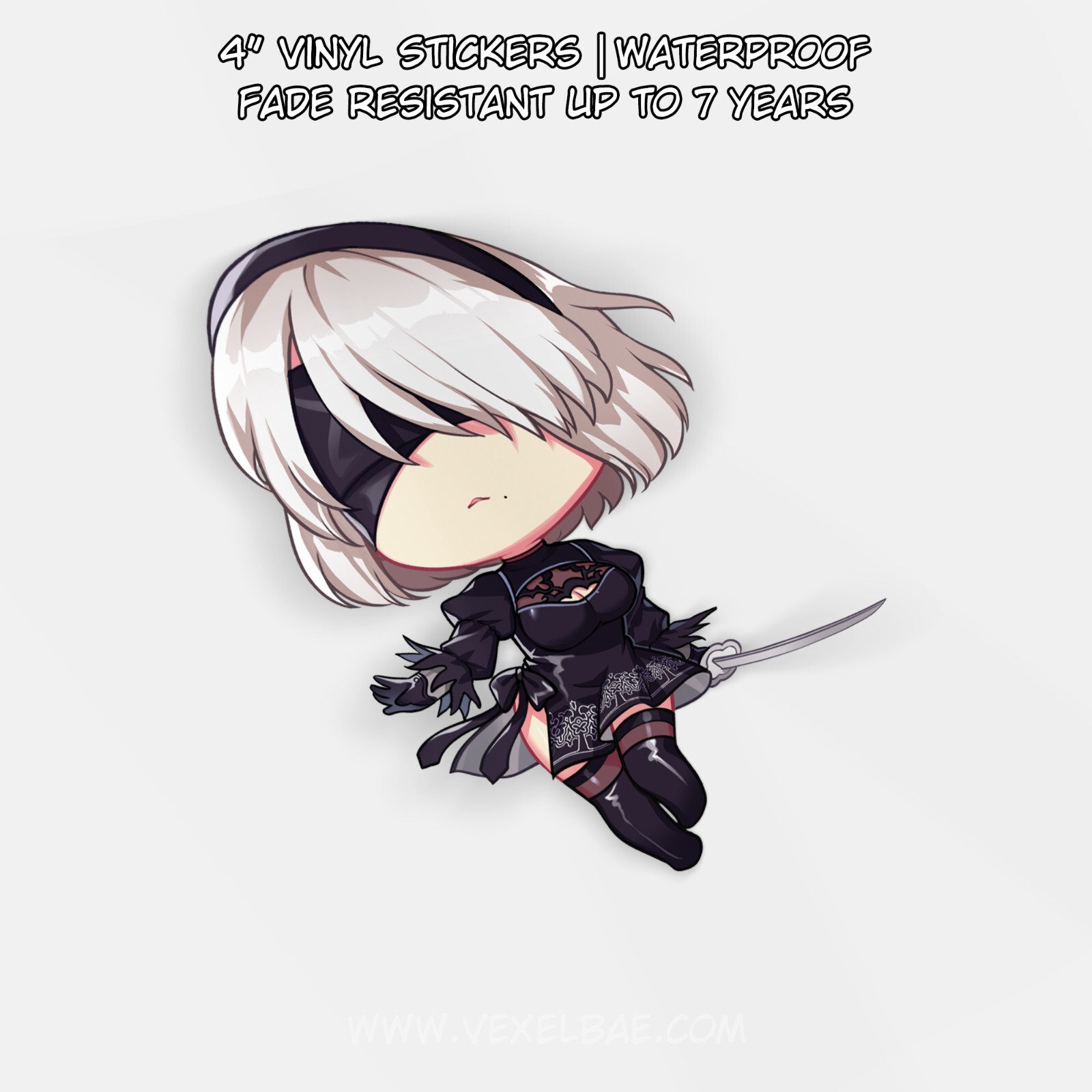 Nier Automata - 2B Chibi | Cute Anime Sticker JDM Vinyl Window Decal | eBay