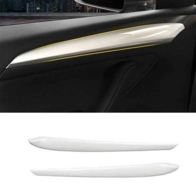 Matte White ABS Inner Door Panel Cover Trim 2PCS Fit For Tesla Model 3 ...