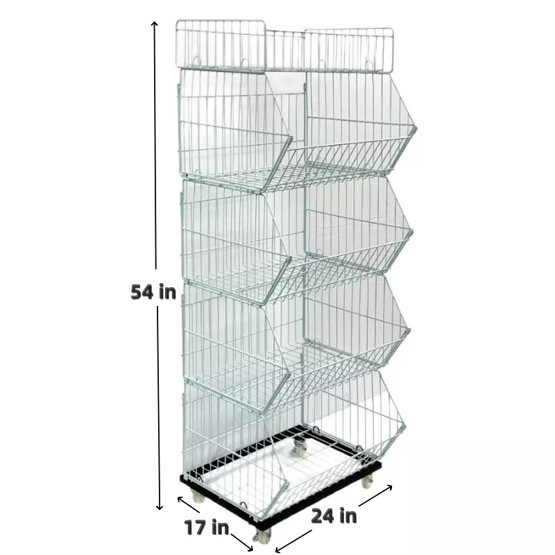 5 Tier Wire Grid Retail Display Shelf Merchandise Display Rack Stand W ...