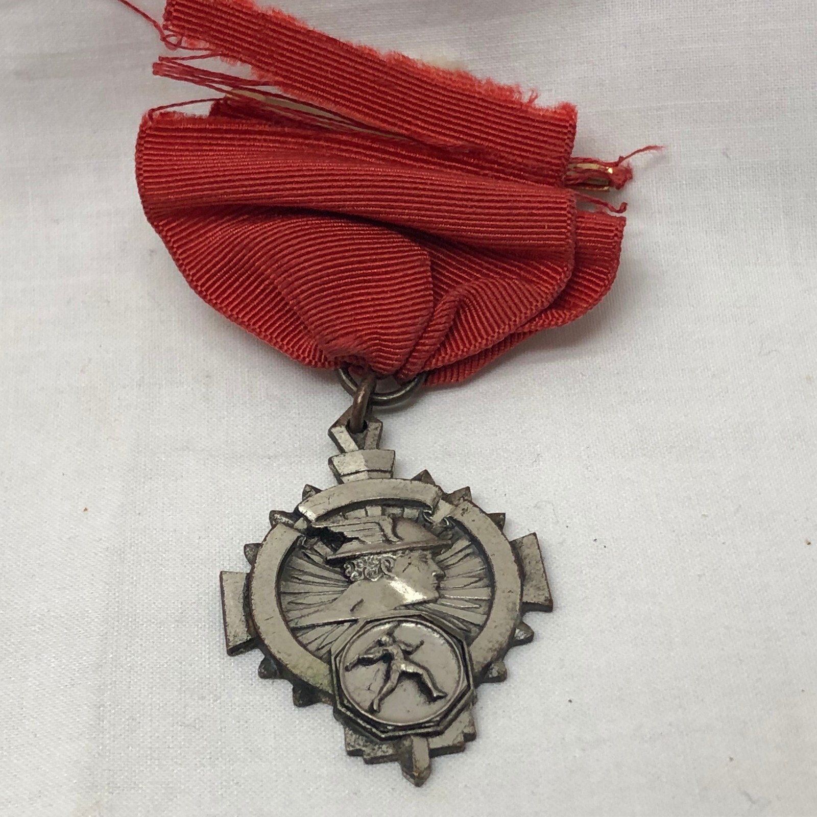 VINTAGE 1942 TRACK AND FIELD Award JavelinL MEDAL RIBBON BADGE | eBay