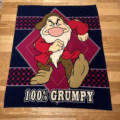 Disney 100% Grumpy Throw Blanket - Snow White & The Seven Dwarfs 60” x ...