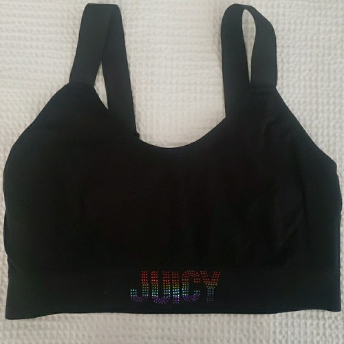 Juicy Couture Sports Bra Top Women's Size 3X XXXL Black Rainbow ...