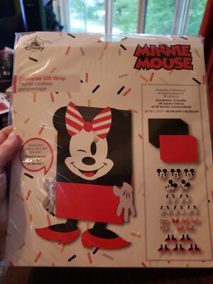 Disney Store Character Gift Wrap Set Minnie Mouse Wrapping Paper ...