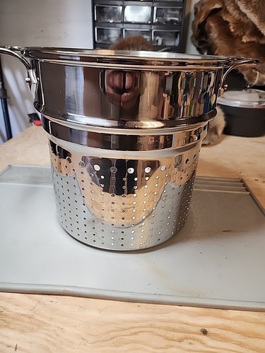 All-Clad Large Stainless Steel Pasta Strainer Insert Colander 8.75 ...