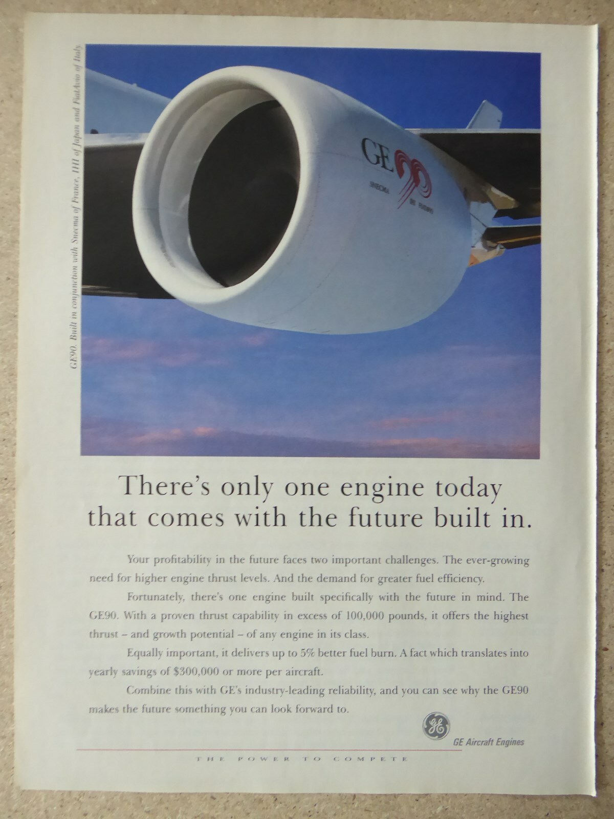 5/1994 PUB GENERAL ELECTRIC AIRCRAFT ENGINES IHI SNECMA FIAT GE90 ...