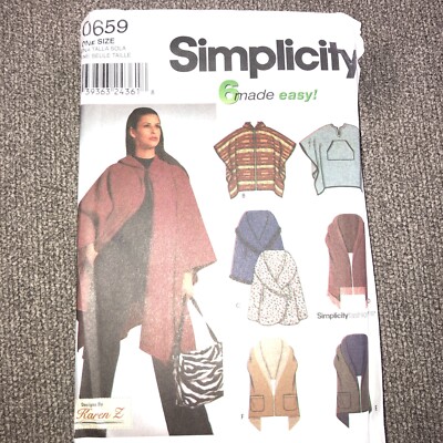 Simplicity Sewing Pattern 0659 Misses Poncho Wraps Warm Fall Fashion ...