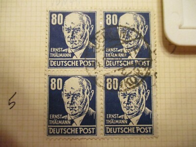 80 Ernst Thalmann Deutsche Post Stamp Block (10N43) | eBay
