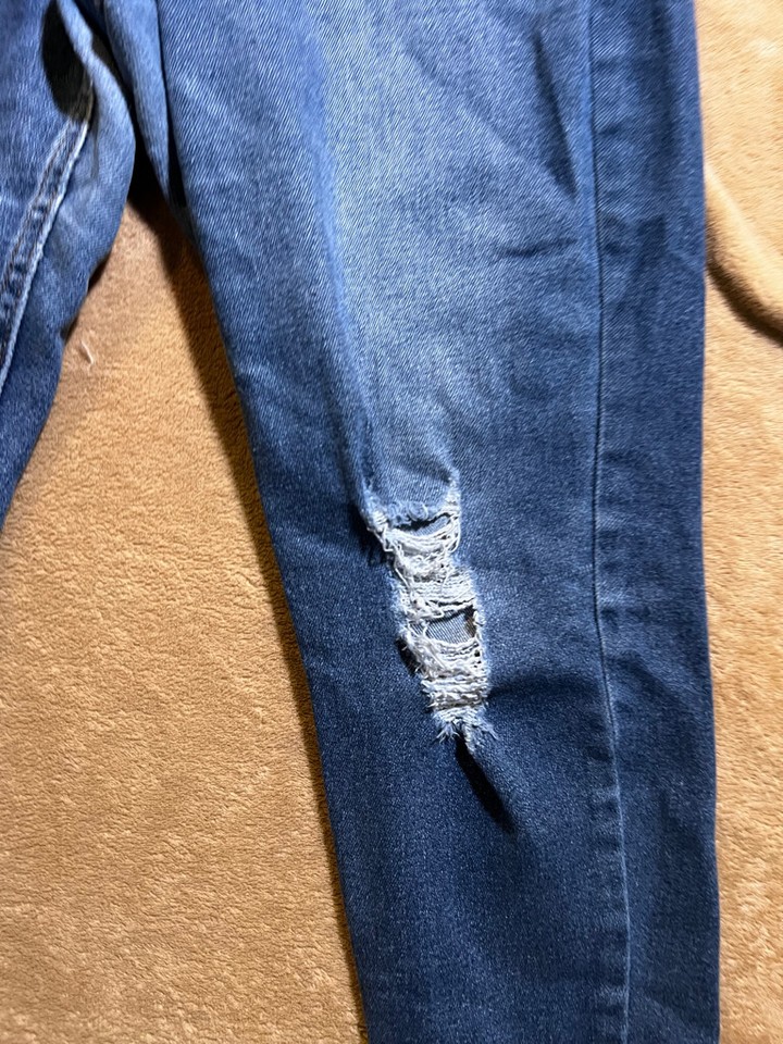 Vanilla Star Highrise Skinny W31/13 Blue Jeans Distressed Stretch Mid ...