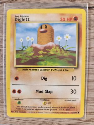 Pokemon Card Diglett WOTC Base Set Common 47/102 Unlimited LP-NM | eBay