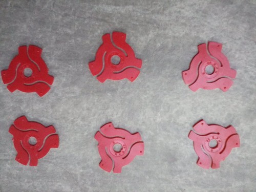 6 Red 7" 45RPM Vinyl Record Single Middle Centre Adapter spiders record ...