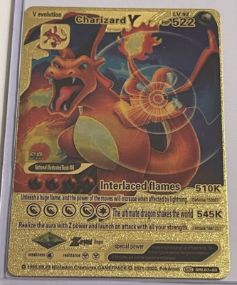 Pokemon Interlaced Flames Charizard V Gold Foil Card LV. 92 HP 522 Fan ...