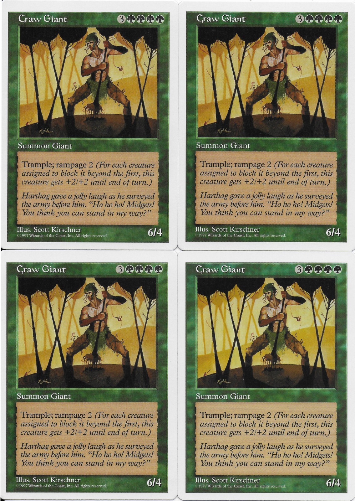 MTG: CRAW GIANT 5th Edition UNCOMMON; played, Excellent condition x4 | eBay