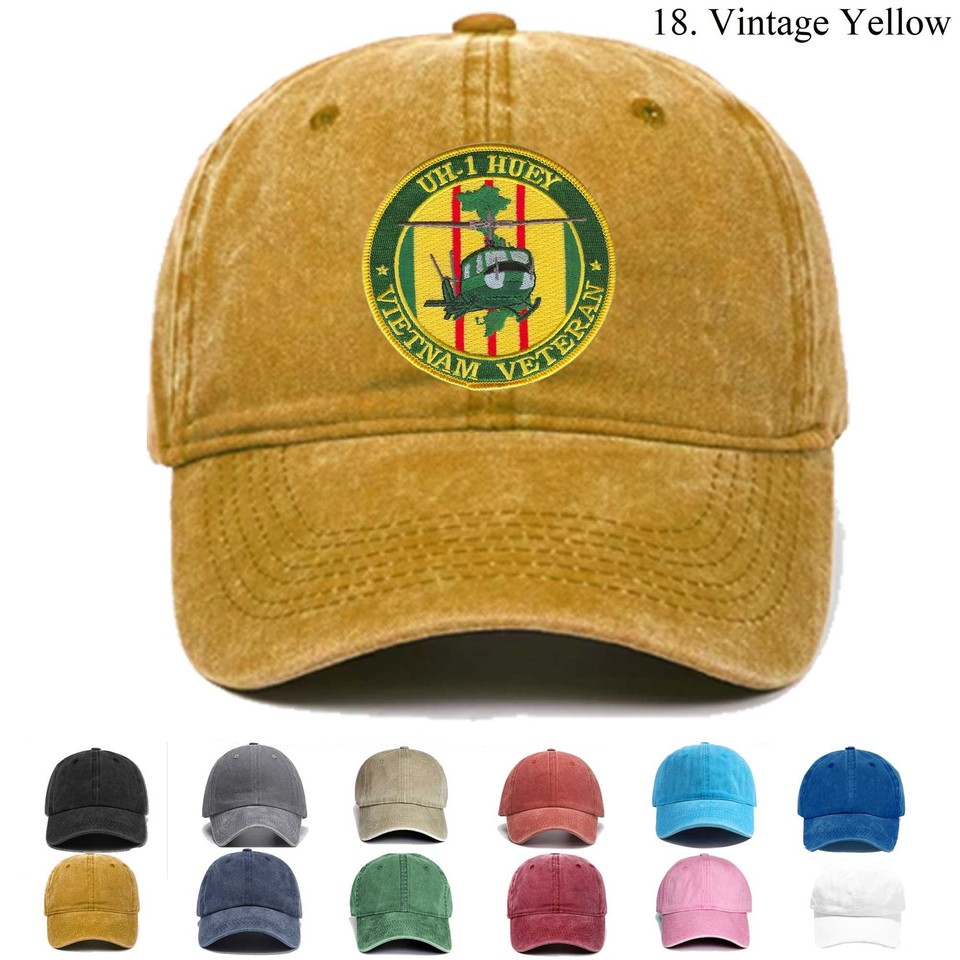Embroidered Hat UH-1 Huey Vietnam Veteran, Veteran Cap, Trucker Hat ...