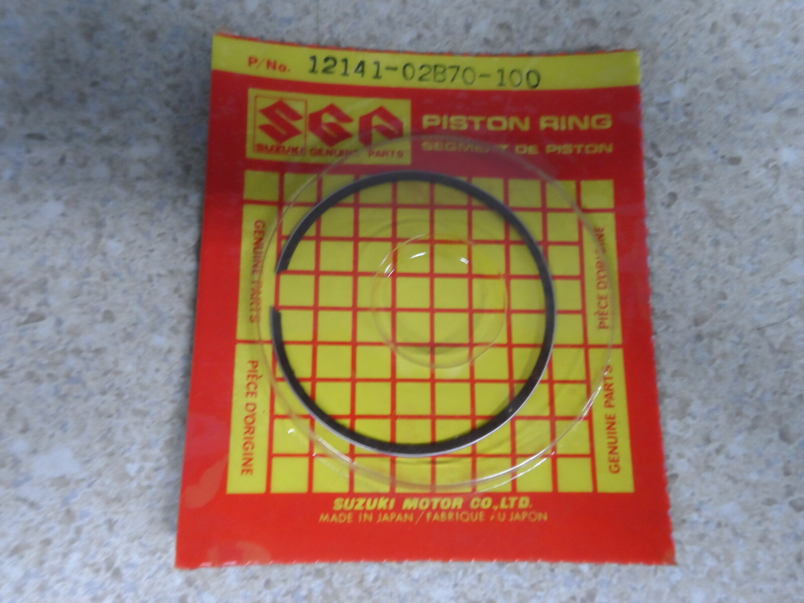 NOS OEM Suzuki Piston Ring O/S 1.00 1990-94 RM80 Off Road 12141-02B70 ...