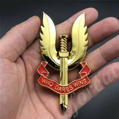 3D Metal Golden Sticker SAS Who Dares Wins Car Trunk Fender Emblem ...