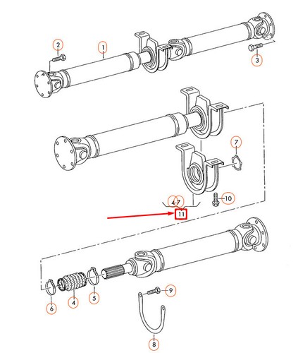 VW CRAFTER 2E REAR INTERMEDIATE BEARING REPAIR KIT 2E0598351G | eBay