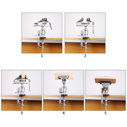 360 Rotating Bench Clamp Vises Grinder Holder Drill Stand Aluminum ...