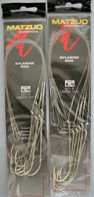 Three (3) Packs Matzuo Nylawire Nyla Wire Leader Fishing Rigs with 6/0 ...