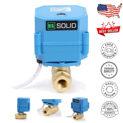 Compact Motorized Ball Valve - 1/4" Brass with 2 Wire Auto Return ...