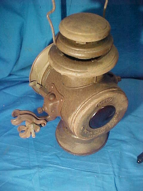Early 20thc DIETZ OCTO DRIVING LAMP Kerosene LANTERN w Mounting Bracket ...