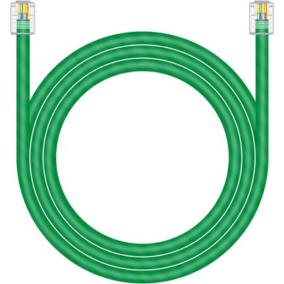 10 ft Green CAT5E RJ11 Data DSL Cable for Modem UTP 6P4C Male to Male ...