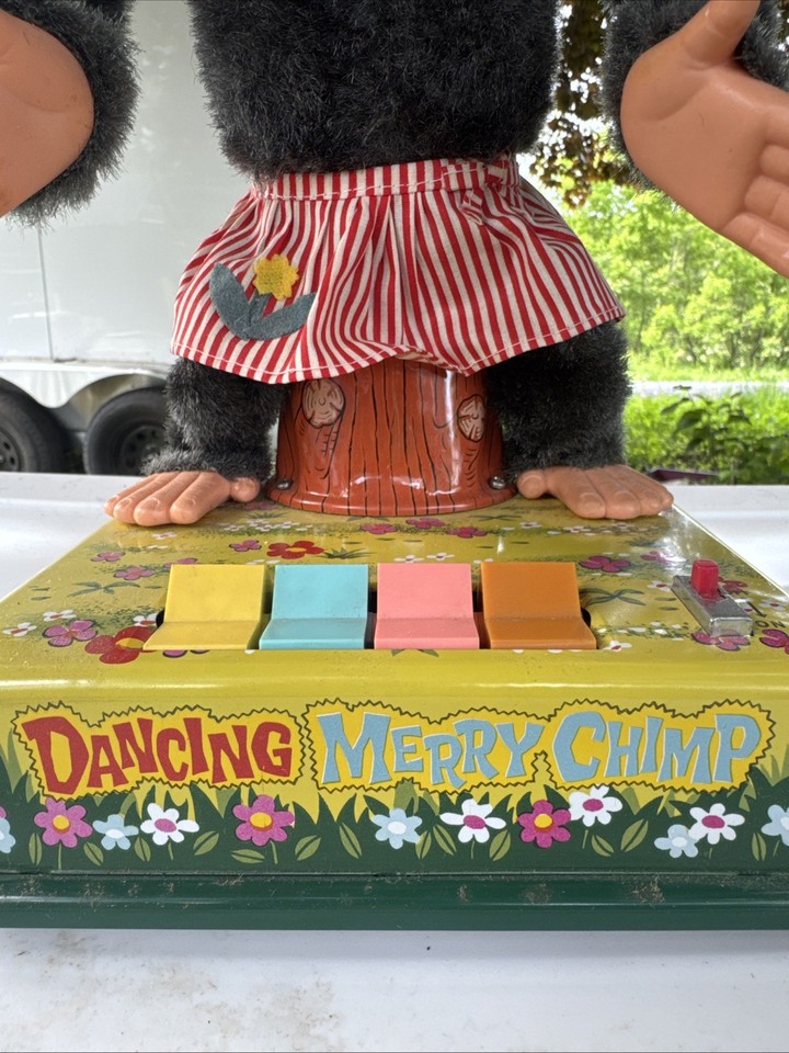 Vintage Dancing Merry Chimp Clapping Monkey w/ Original Box. Partially ...