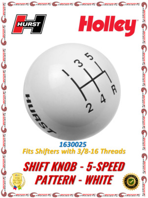 Hurst High Gloss White High Strength Plastic Shift Knob - 5-Speed ...