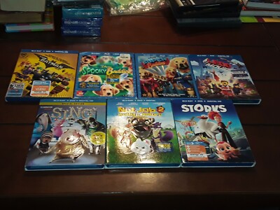 7 kids Blu-Ray Movies Lego, Storks, Sing, Dogs buddies Nut Job 2 Nice ...