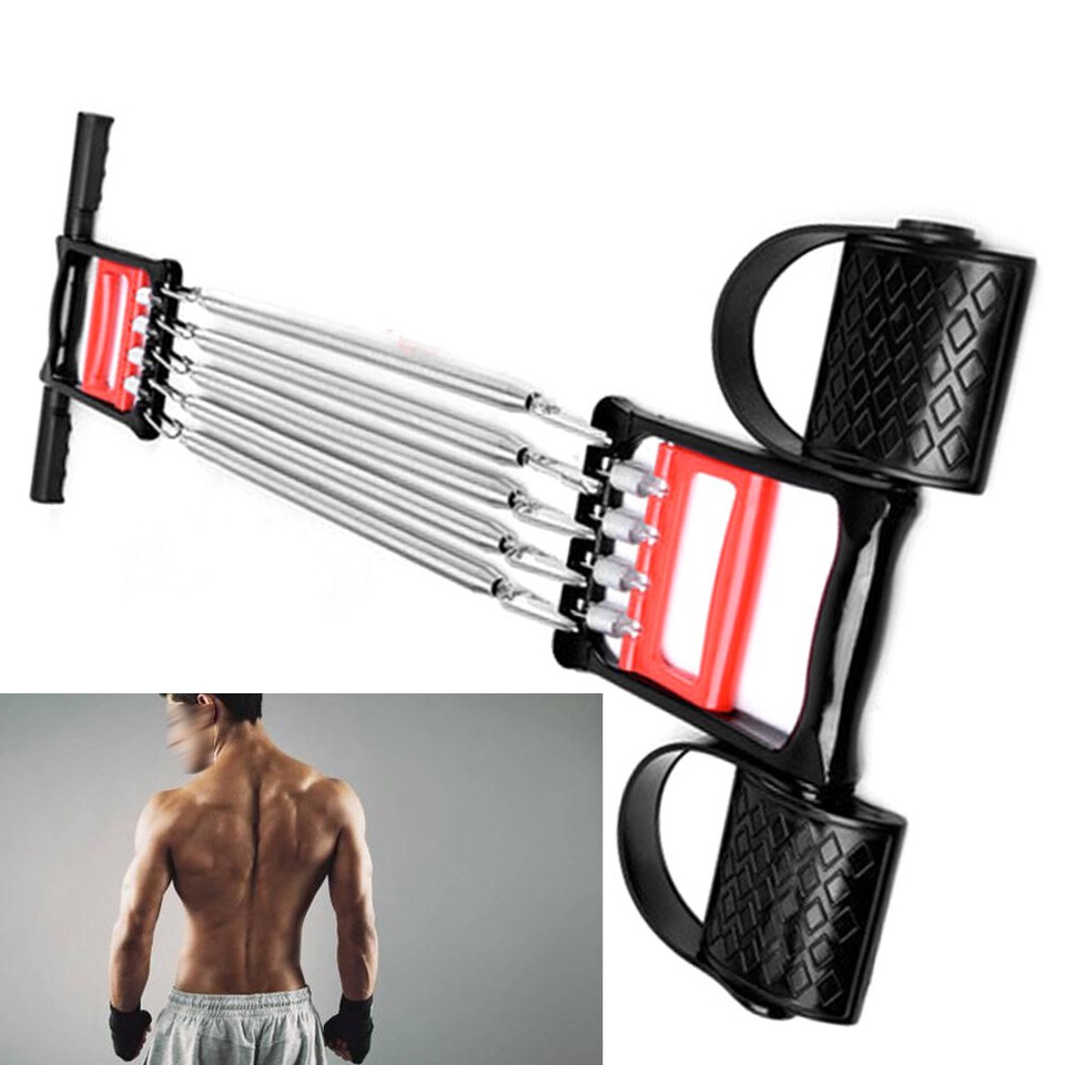 5 Springs Chest Arm Expander Pull Exerciser Equipment Plastic Handle ...