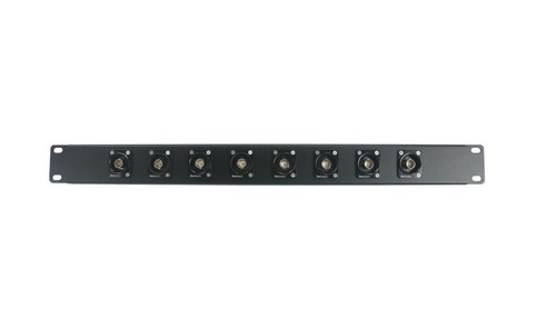 1 Space Rack Case Panel Mount w/ 8 BNC Past Through Connectors ...