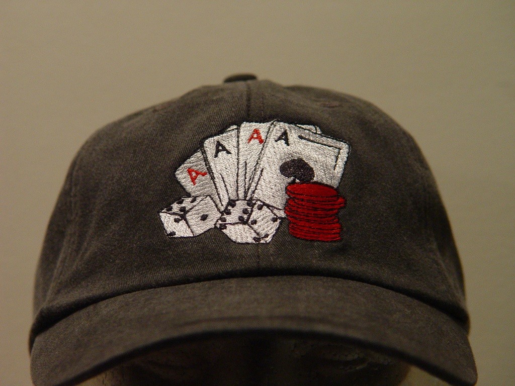 CASINO GAMBLING Hat Embroidered Cards Aces Dice Cap Price Embroidery ...