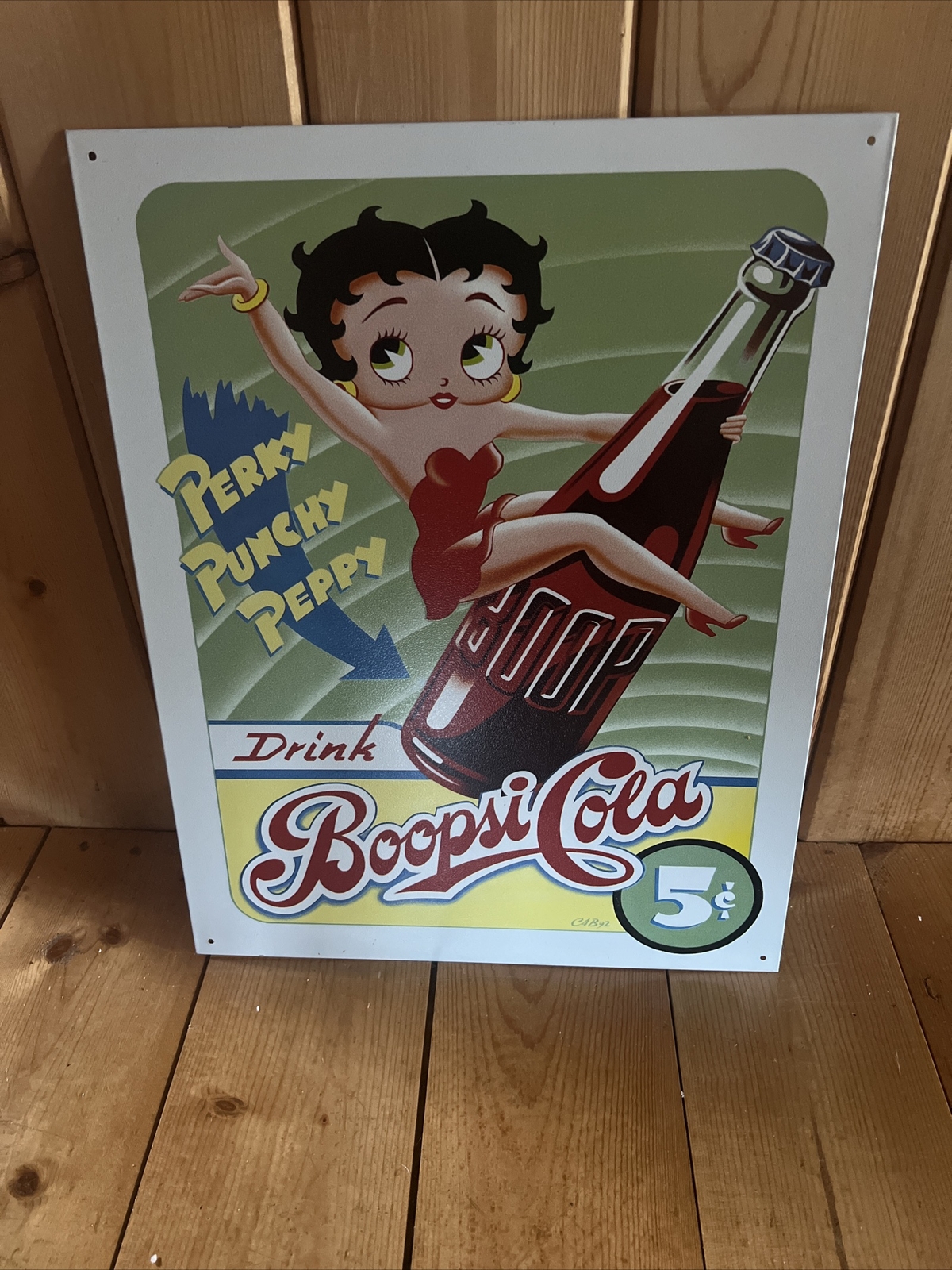 Vintage Betty Boop "Drink Boopsi Cola" Tin Sign 1992 Vintage 12.5 x 16 ...