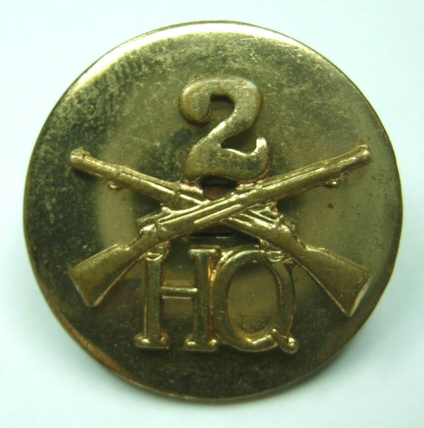 30s / WW2 US Army *2 HQ* 2nd Infantry Regt Collar Disk - AMCRAFT METAL ...