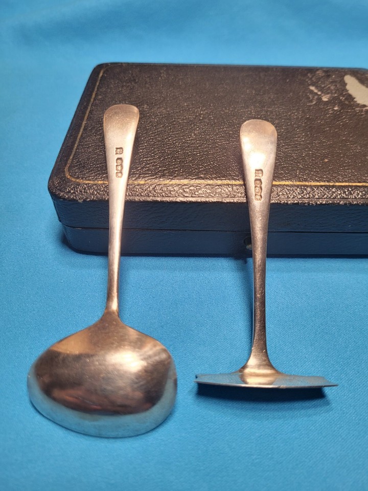 Sterling Silver Spoon And Pusher Set Hallmarked Sheffield 1924 Cased ...