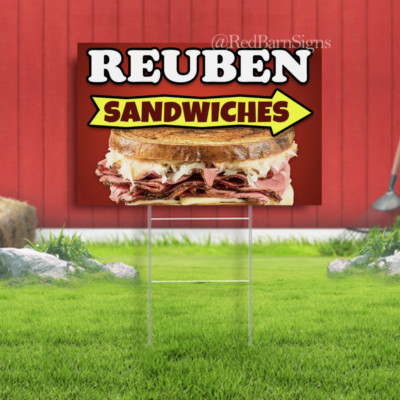 Reuben Sandwiches Lawn Yard Sign Single-Sided with metal H-Stakes | eBay