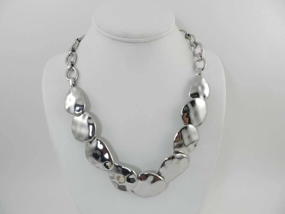 Style & Co Hammered Oval Segmented Statement Necklace, 18-1/2" + 3 ...